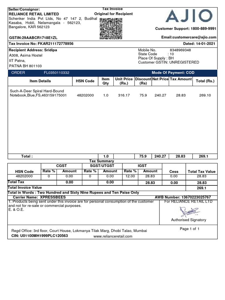 Notebook Invoice | PDF | Invoice | Payments