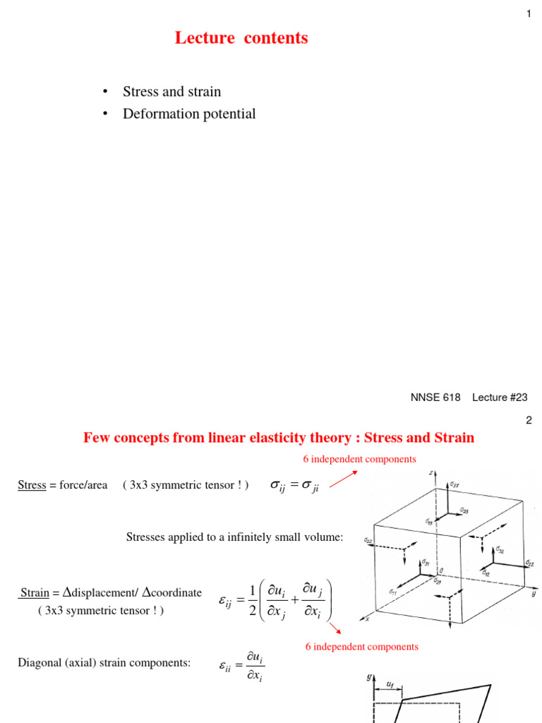 NNSE618 L23 Stress Strain | PDF | Elasticity (Physics) | Linear Elasticity