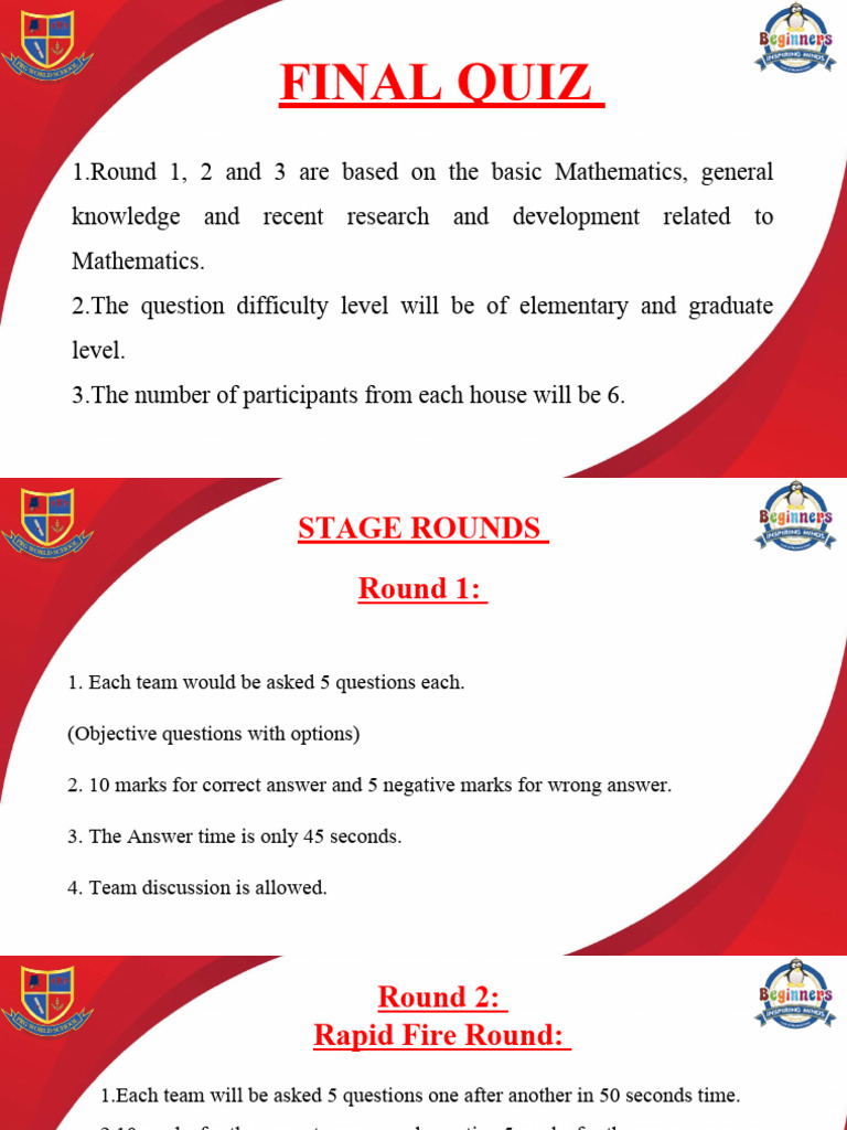 Grade 5 Math Quiz Bee Questions | PDF | Question