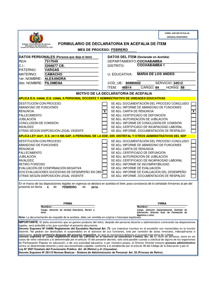 Acefalia Maria de Los Andes Maep | PDF | Gobierno