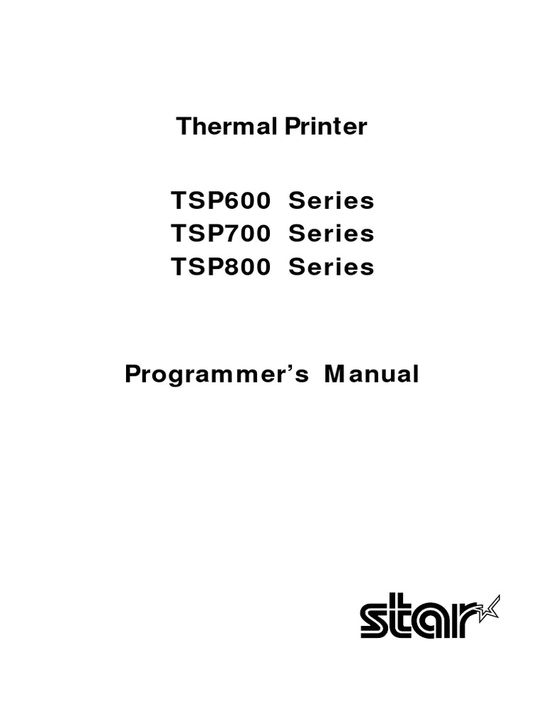 Star TSP 600 700 800 Programmers Manual | PDF | Computer Data | Notation