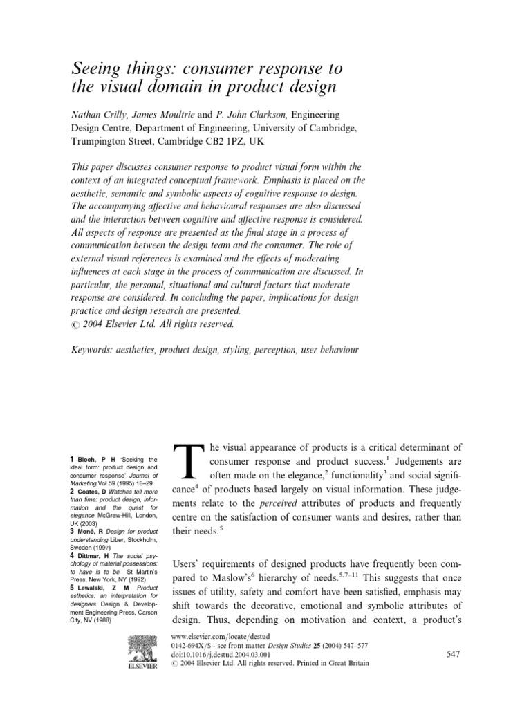 Consumer Reactions to Product Design | PDF | Art