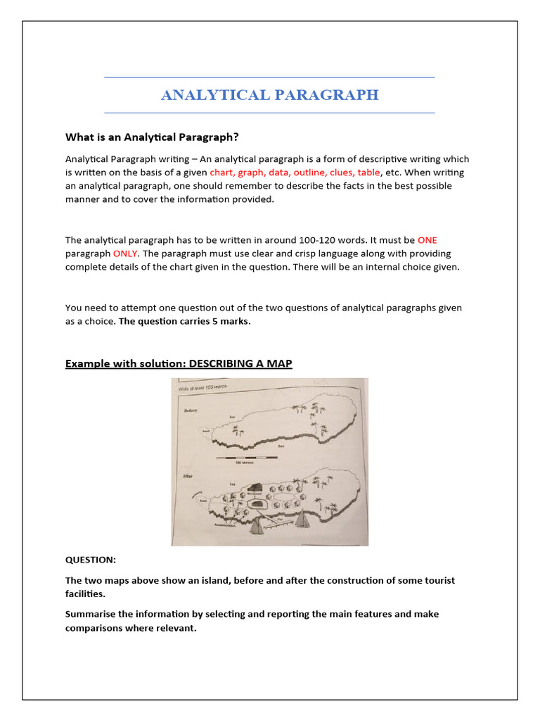 Analytical Paragraph - Worksheet 1 | PDF | Chart | Linguistics