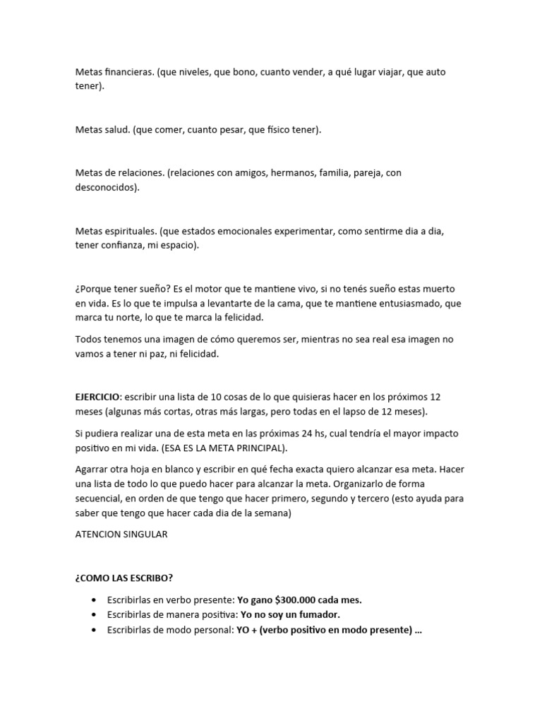 Como Planificar Las Metas | PDF | Sicología