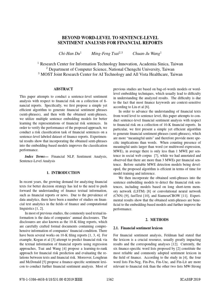 Beyond Word-Level To Sentence-Level | PDF | Support Vector Machine ...