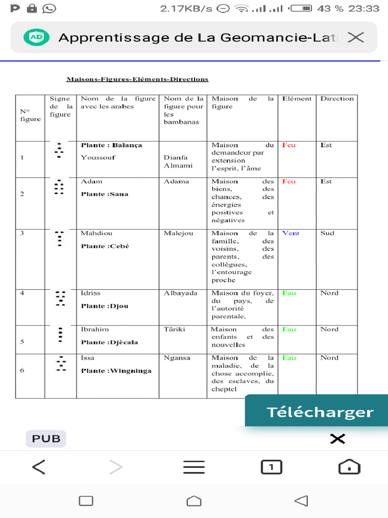 Apprentissage de La Géomancie | PDF