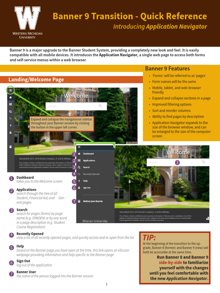 Banner 9 Quick Guide | PDF | Menu (Computing) | Icon (Computing)