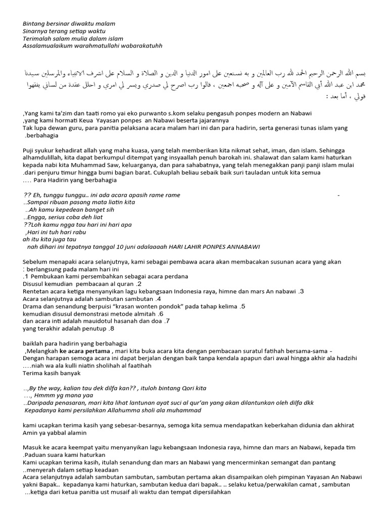 Teks MC Bhs Indo Fix | PDF