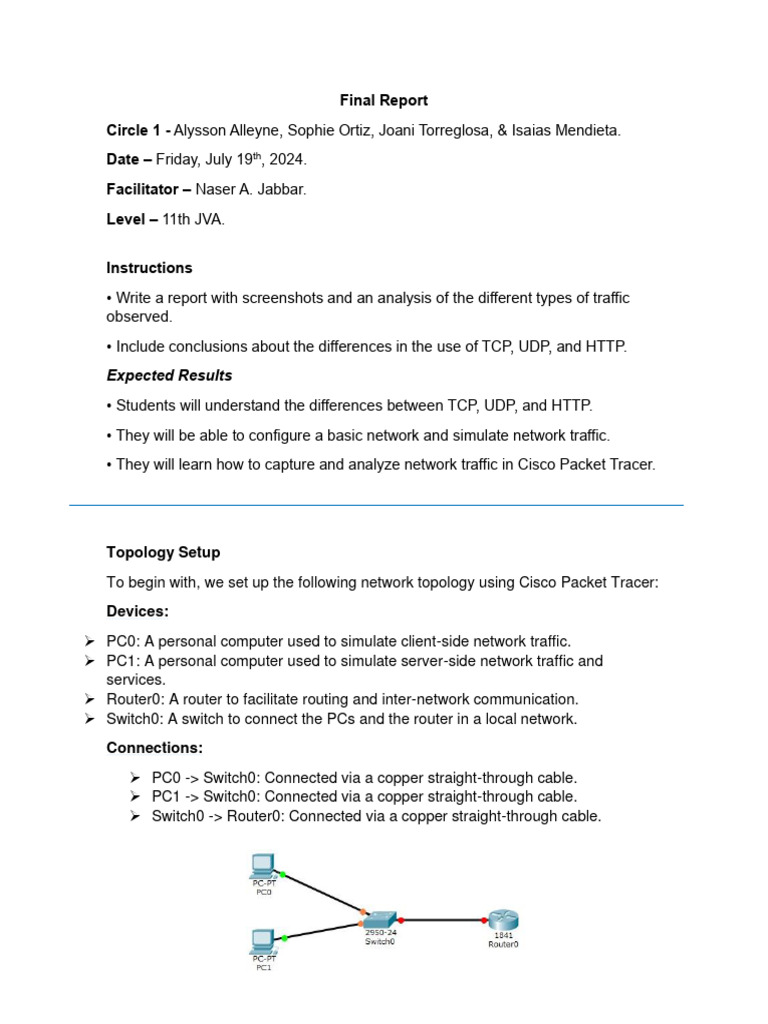 Final Report Assignment Circle 1 | PDF | Transmission Control Protocol ...
