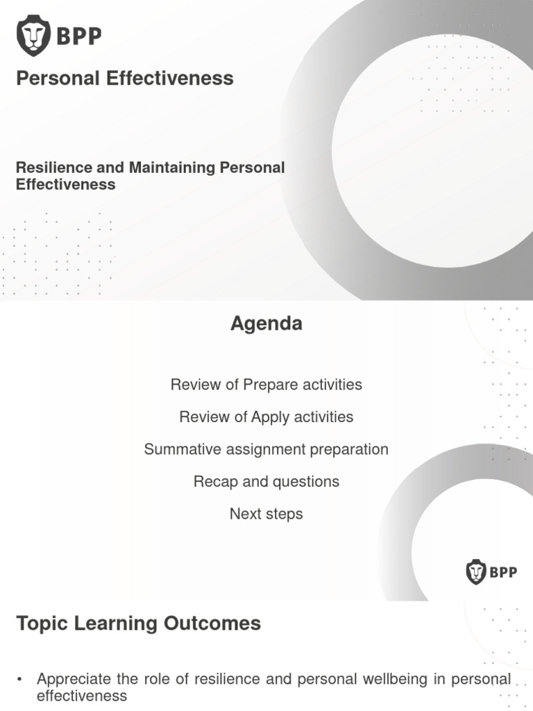 Enhancing Personal Effectiveness and Resilience | PDF | Well Being | Psychological Resilience