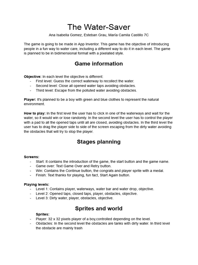 Game Planning | PDF | Computing | Software