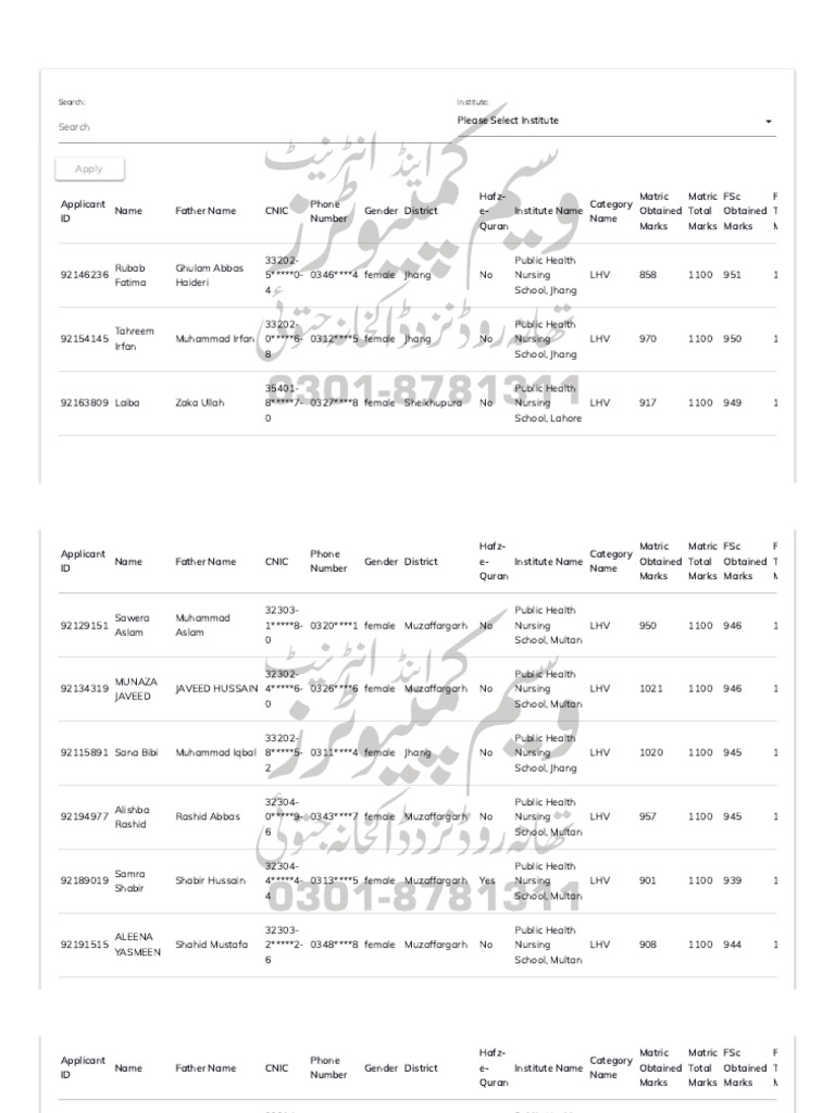 LHV 3rd Merit List - PHF | PDF | Quran | Islam