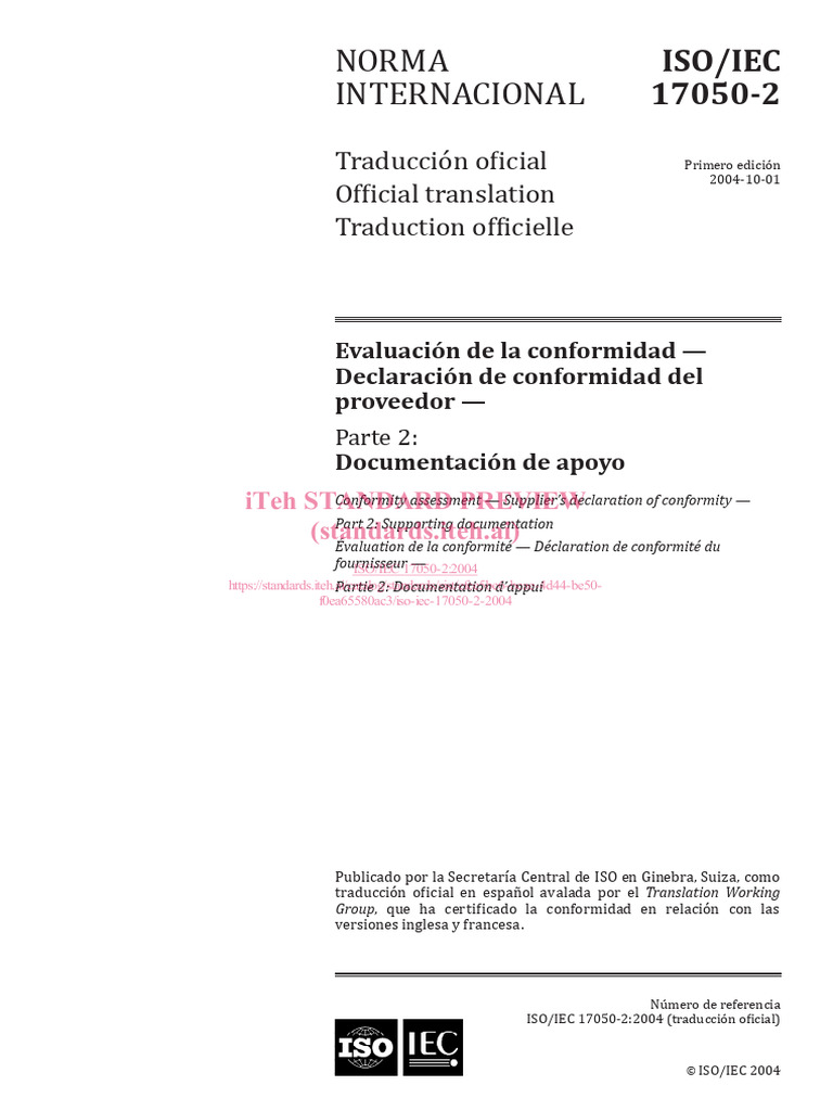 Iso Iec 17050 2 2004 | PDF | Organización internacional para la ...