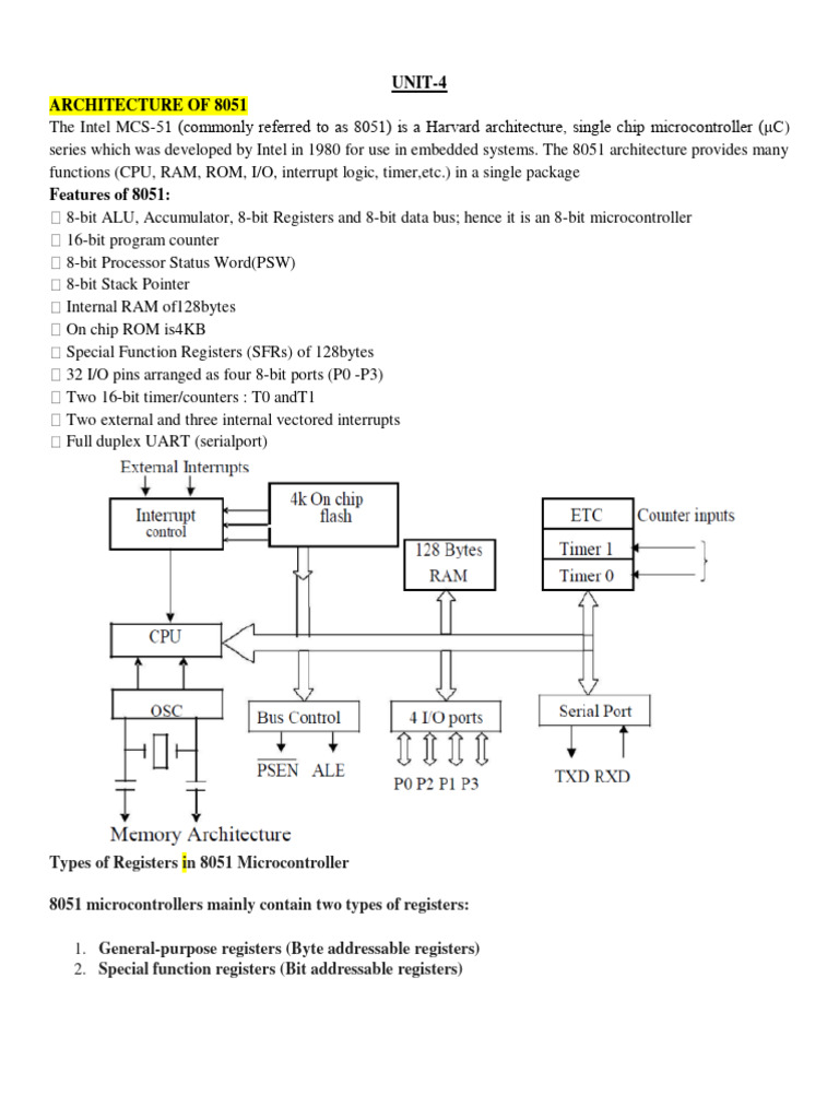 Unit-4 MMC 8051 | PDF | Microcontroller | Digital Electronics