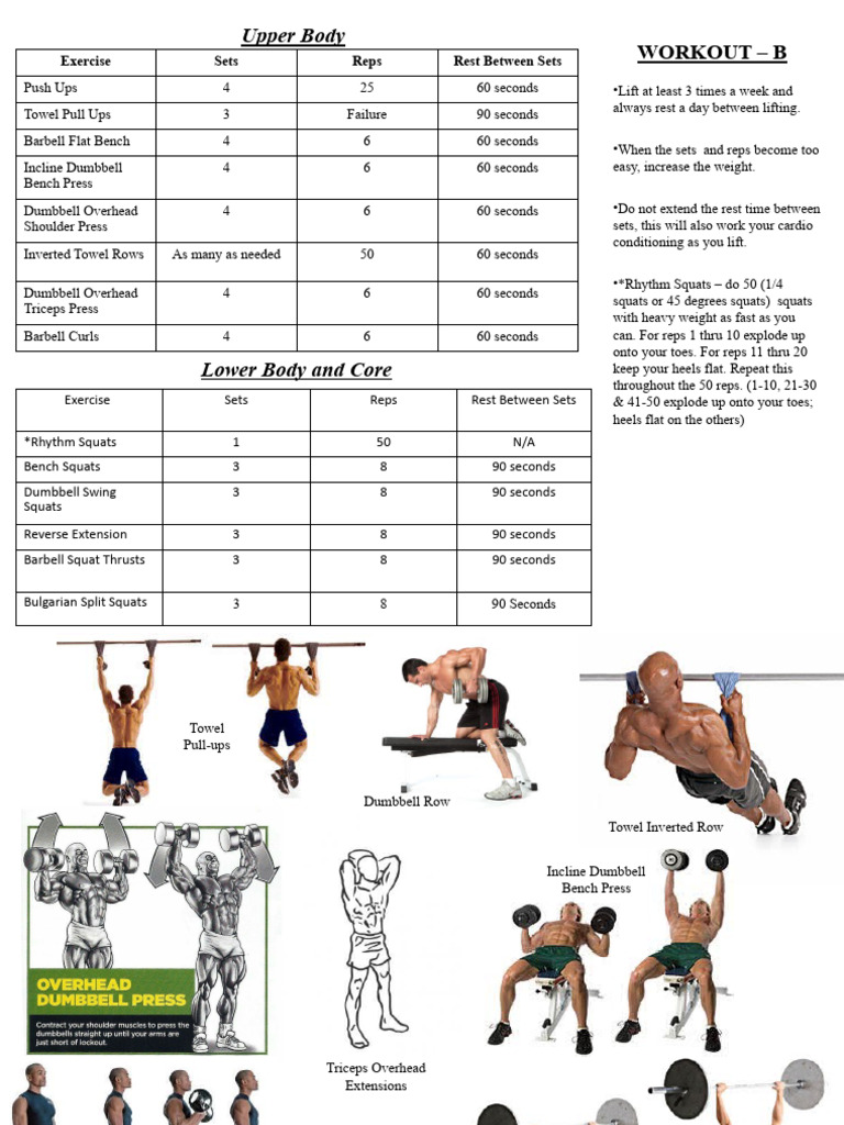Off Season Strength Workout - B | PDF | Strength Training | Physical ...