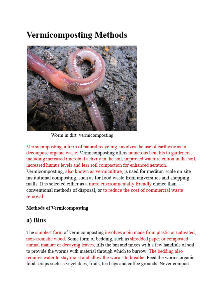 Vermicomposting Techniques Explained | PDF | Compost | Agroecology