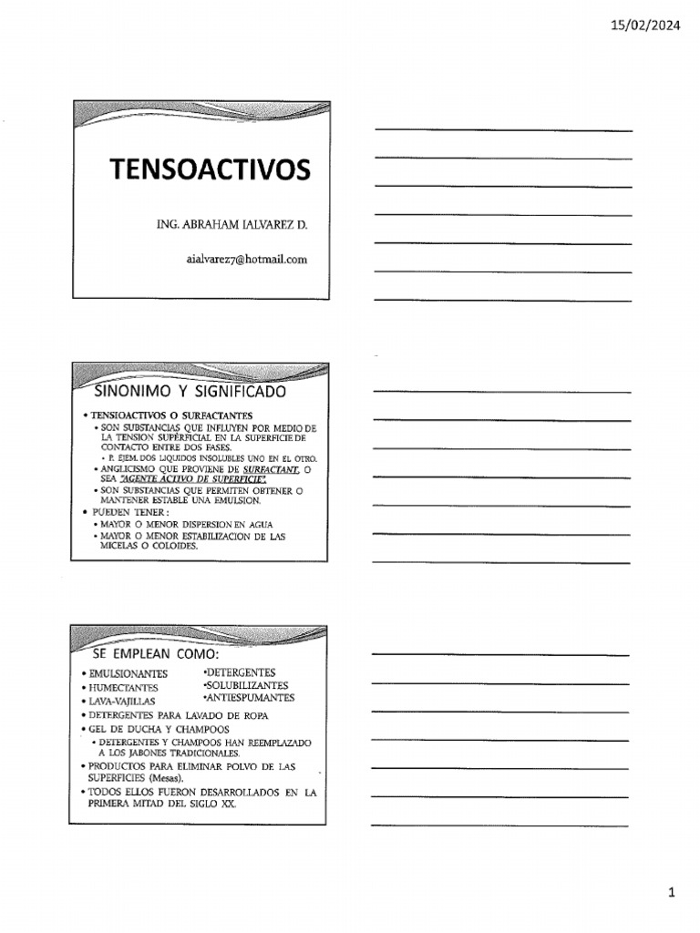 11 Tensoactivos | PDF