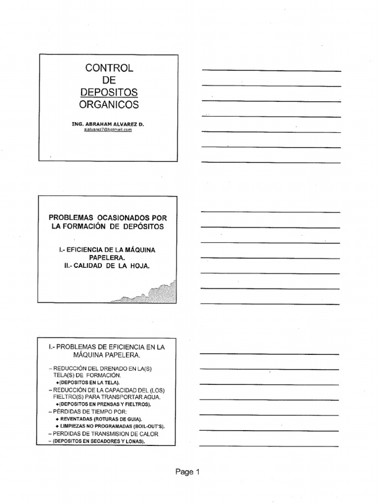 Control de Depositos Organicos | PDF