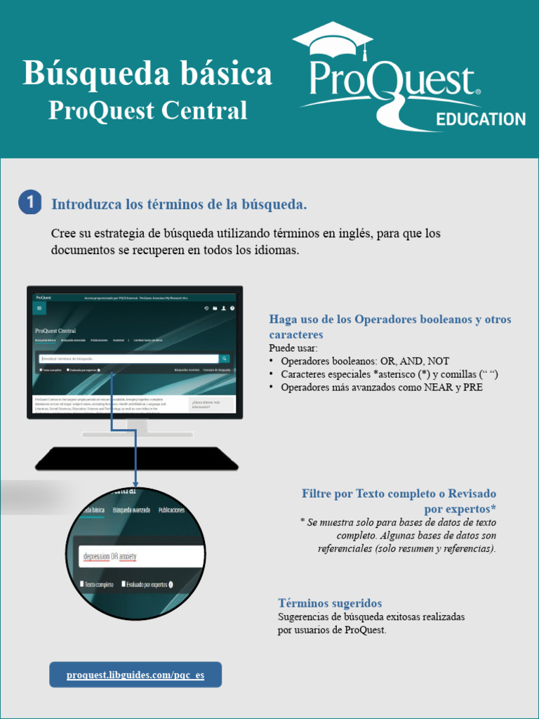 PROQUEST - Guía Búsqueda Básica | PDF | Microsoft Word | Tecnologías de la información