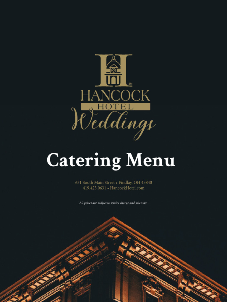 Hancock Wedding Catering Menu | PDF | Salad | Drink