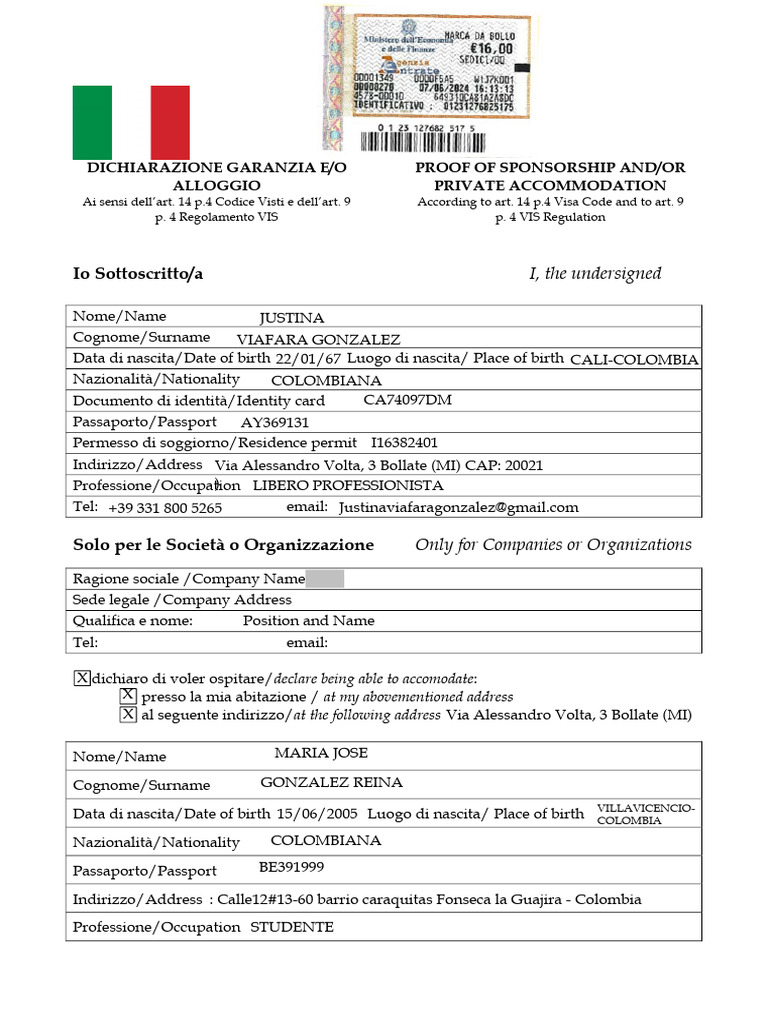 Lettera D'invito Da Firmare Viafara - GONZALEZ REINA MARIA JOSE | PDF