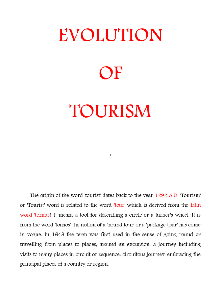 Evolution of Tourism | PDF | Tourism