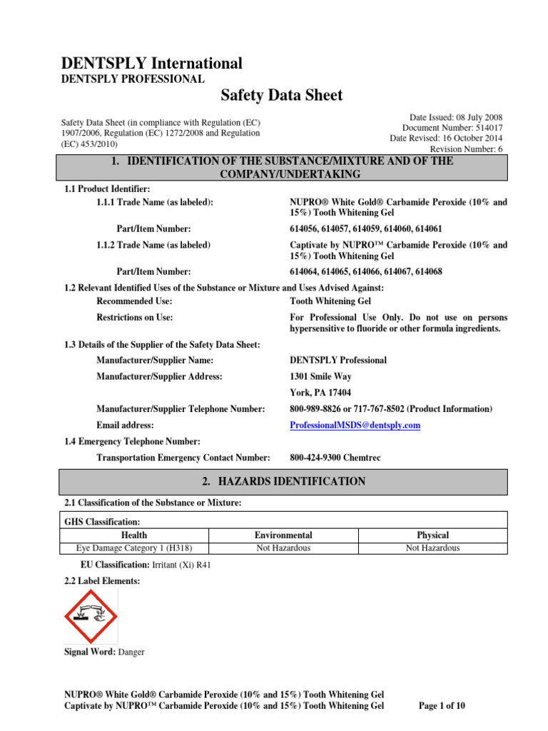 316-1620 SDS | PDF | Personal Protective Equipment | Toxicity