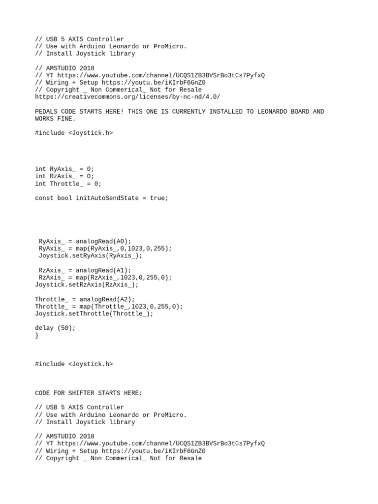 Logitech Shifter + Pedals On Leonardo | PDF | Computer Programming | Computing