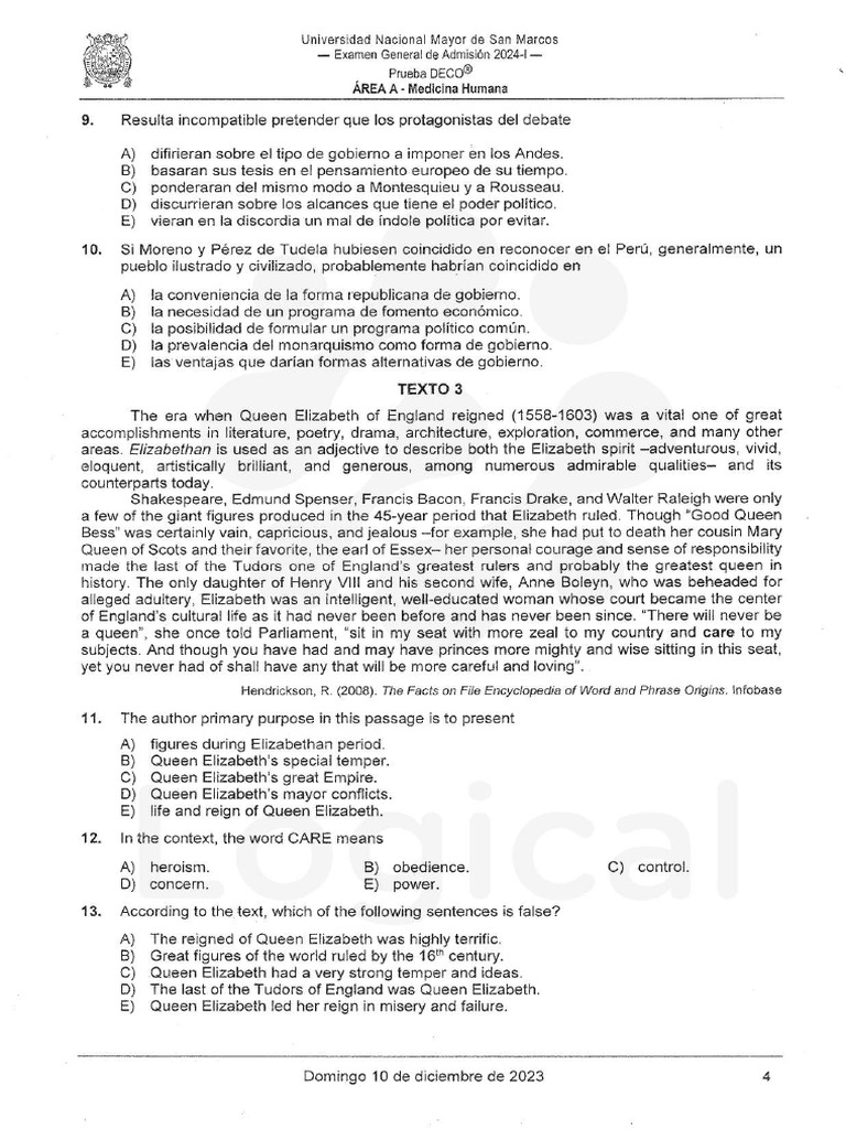 Admision San Marcos Medicina Humana 2024 - I - Page-0006 | PDF