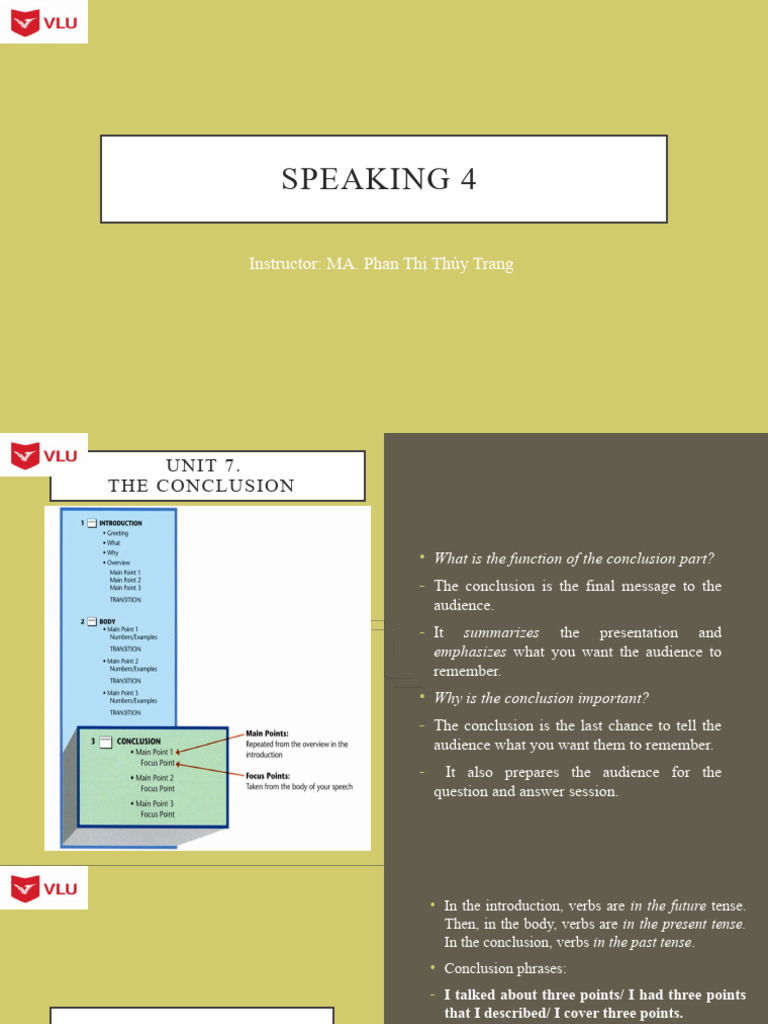Lesson 7. The Conclusion (Elearning) | PDF | Grammatical Tense | Verb