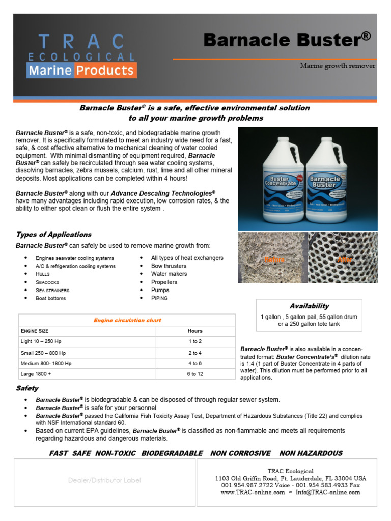 Tds Barnacle Buster | PDF | Water | Materials