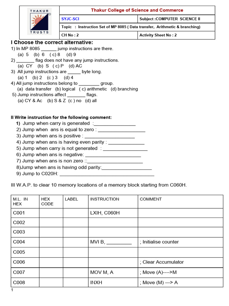 Data Transfer, Arithmetic & Branching | PDF | Office Equipment | Central Processing Unit