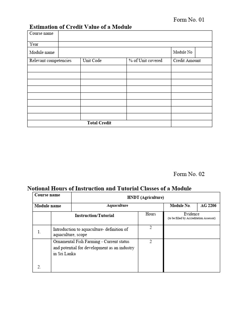 NVQ 2.form1&2 For NVQ Level | PDF | Aquaculture | Agriculture