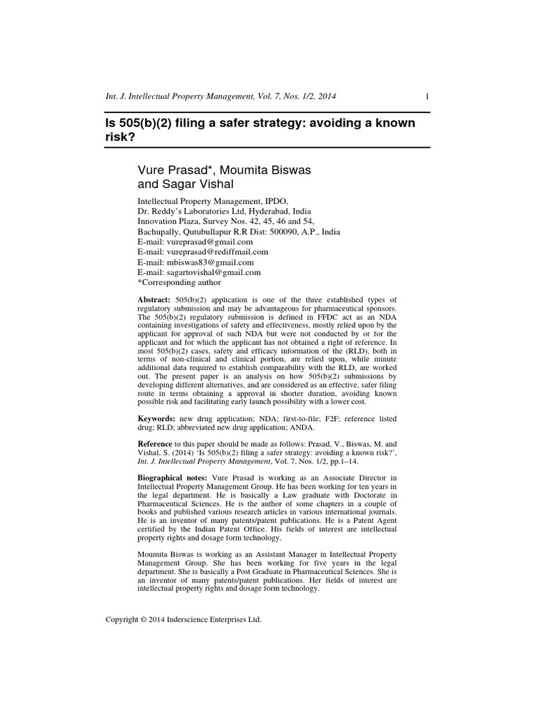 505 B 2 Article | PDF | Generic Drug | Drugs