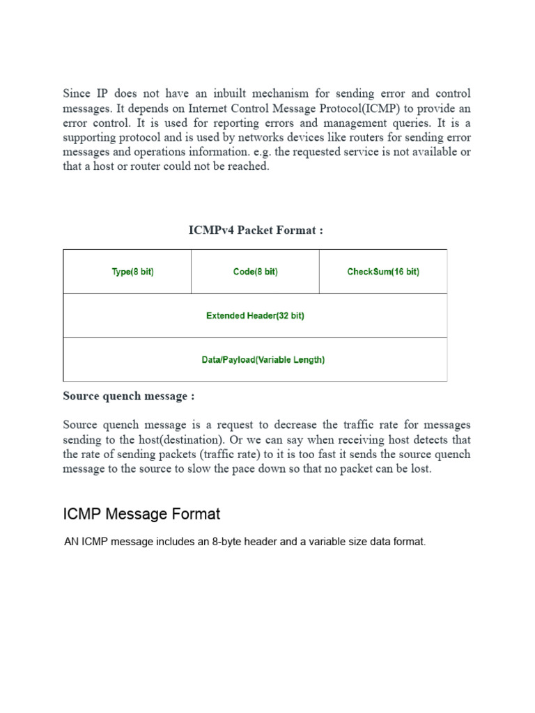 ICMP (1) | PDF | Internet Protocols | Networking Standards