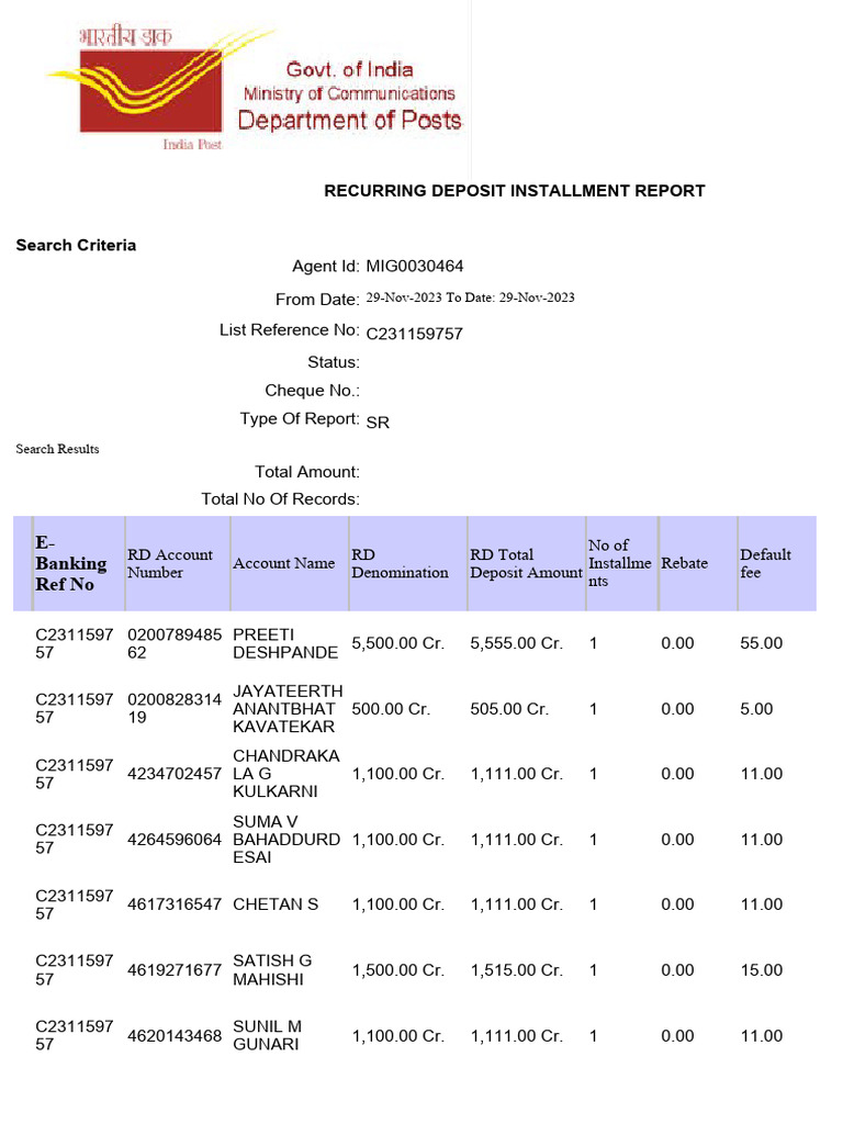 Recurring Deposit Installment Summary | PDF | Banking | Financial Services