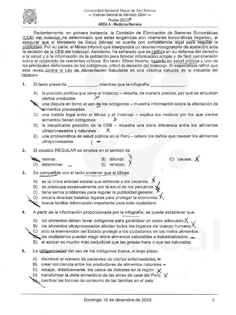ADMISION SAN MARCOS MEDICINA HUMANA 2024 - I - Page-0004 | PDF