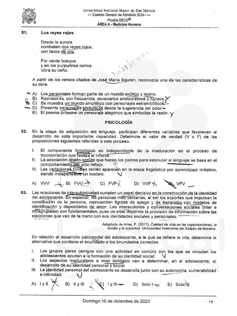 ADMISION SAN MARCOS MEDICINA HUMANA 2024 - I - Page-0016 | PDF
