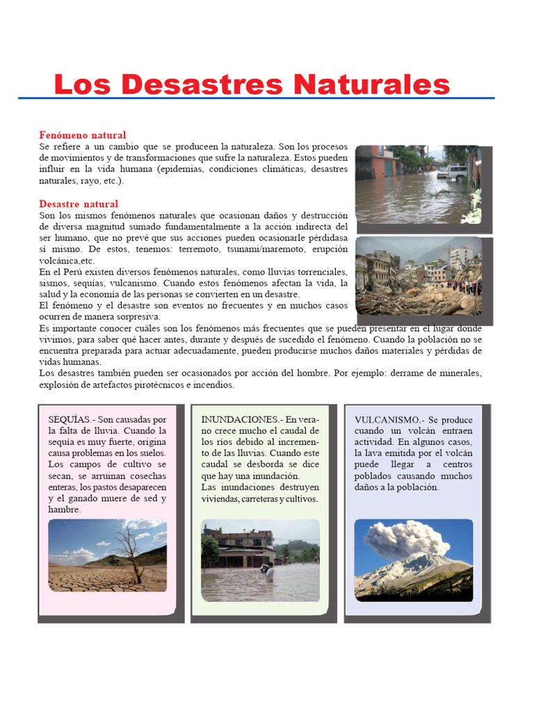 Catastrofes Naturales Fichas | PDF | Tsunami | Desastres naturales