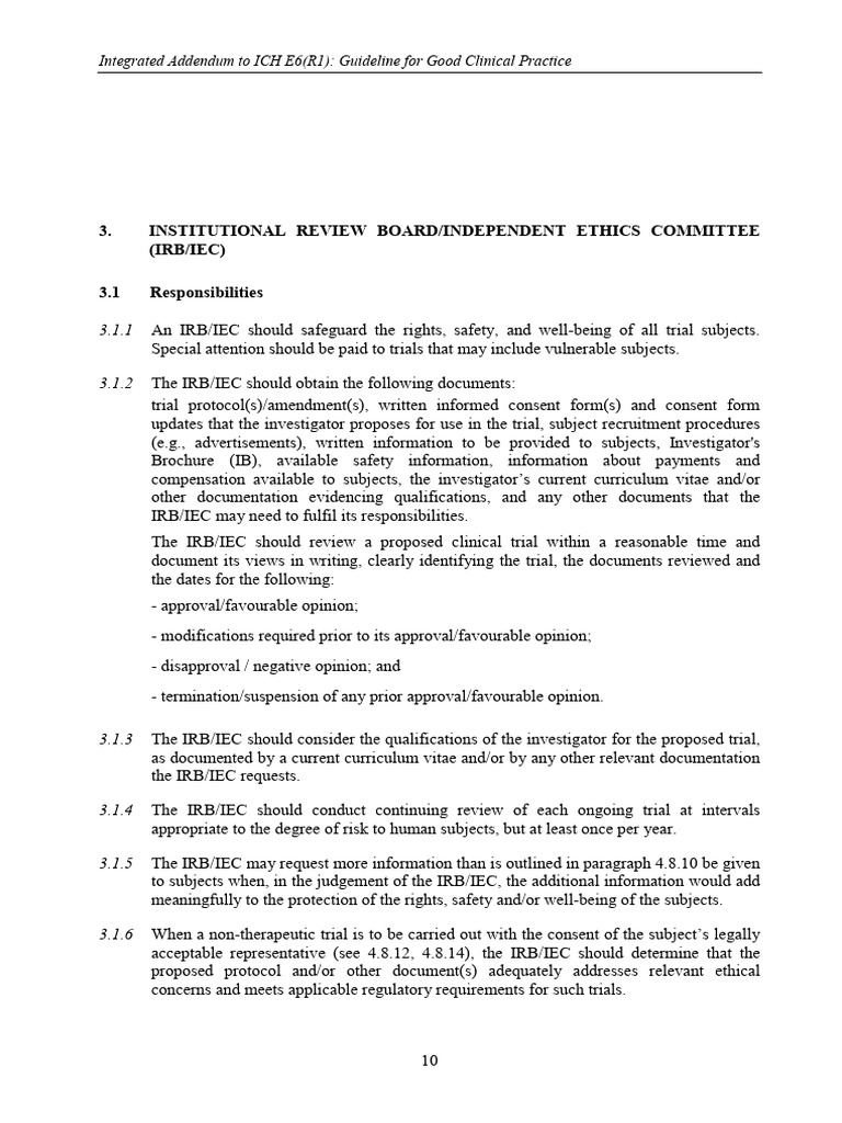 Institutional Review Boardindependent Ethics Committee | PDF | Institutional Review Board