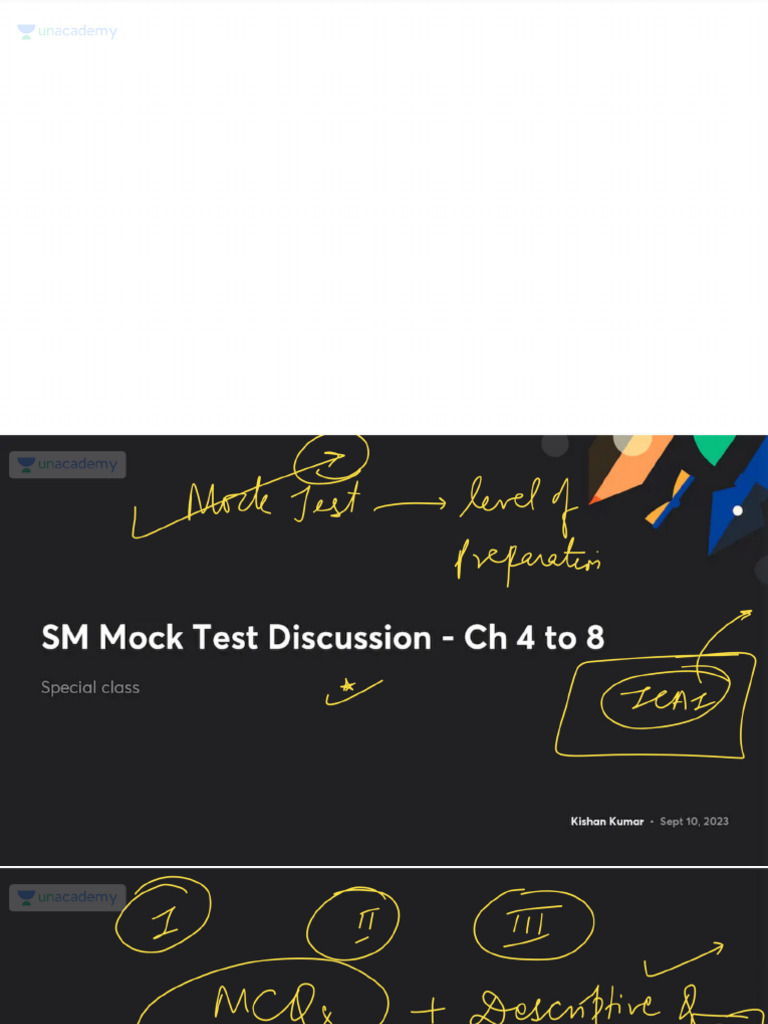 SM Mock Test Discussion CH 4 To 8 With Anno | PDF