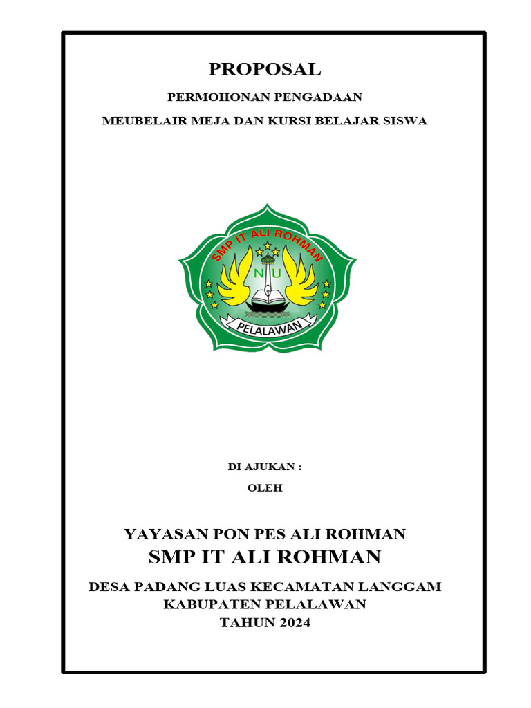Proposal Meja Dan Kursi PT PSJ | PDF