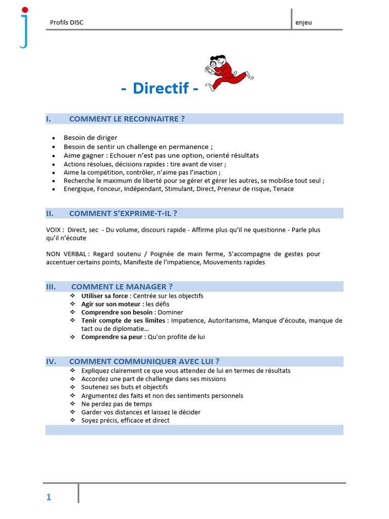 Profils DISC : Identifier et Manager | PDF