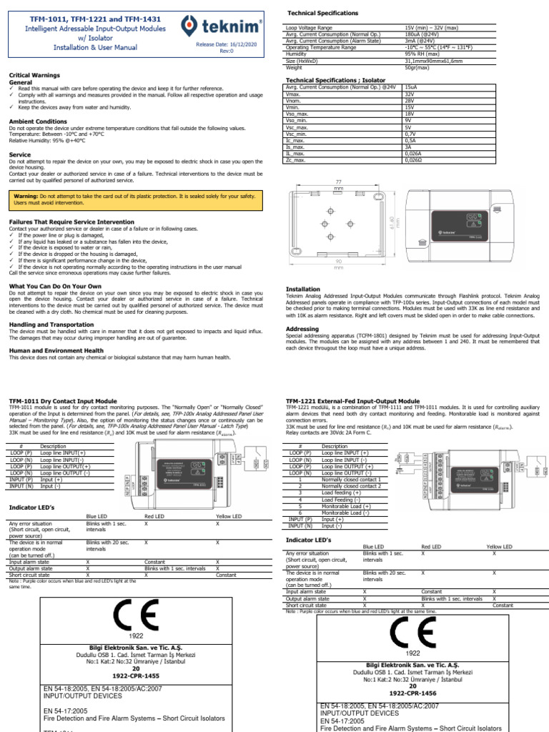 IM TFM-1XX1_MANUAL_EN | PDF | Switch | Relay