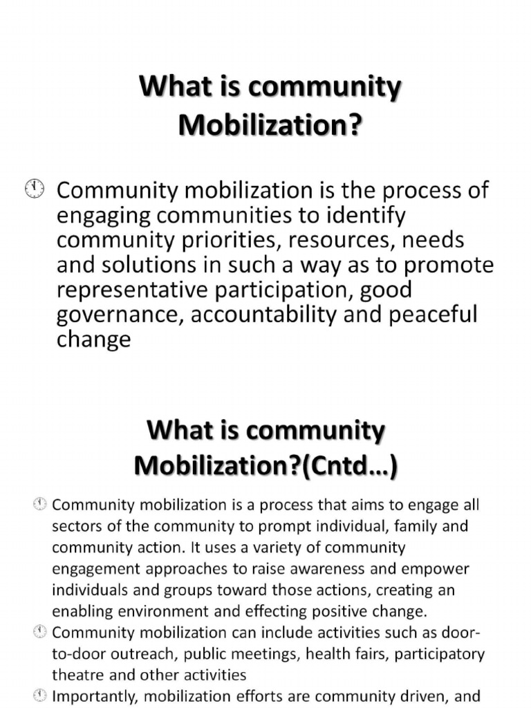 What Is Community Mobilization | PDF