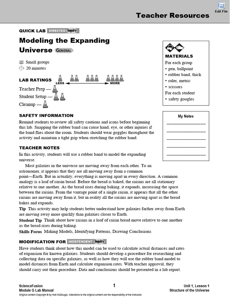 Rubber Band Experiment | PDF | Universe | Galaxy