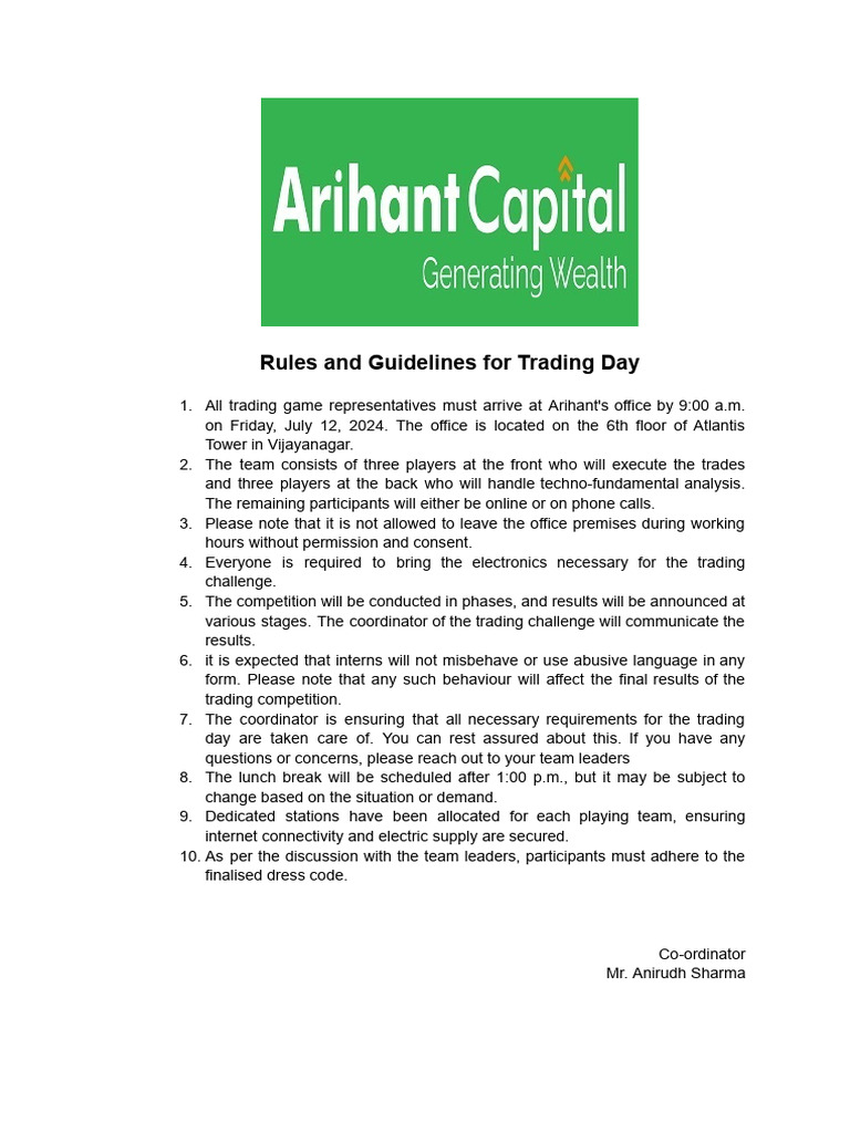 Trading Day Rules and Guidelines | PDF | Business | Technology ...