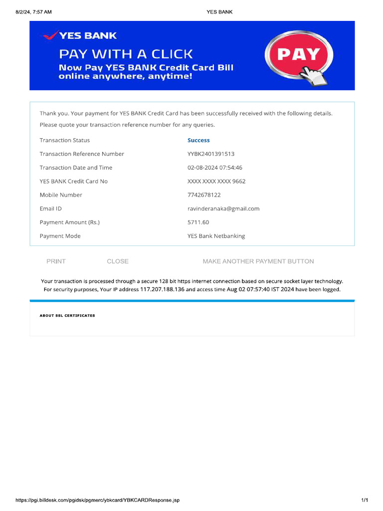 Yes Bill | PDF