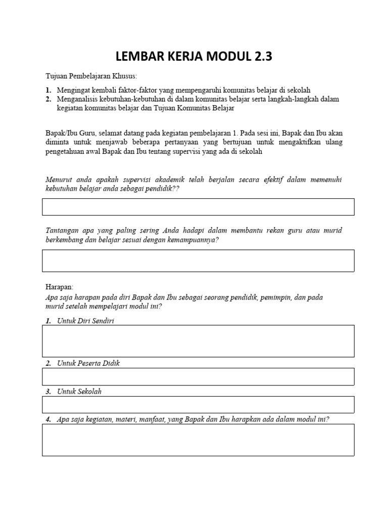 Lembar Kerja Modul 2.3 | PDF