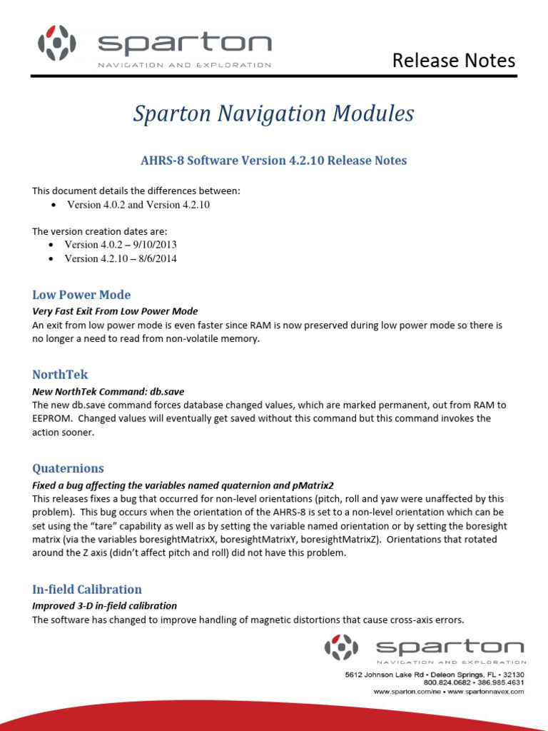 AHRS 8 Version 4 2 10 Release Notes | PDF | Computer Memory | Computer ...
